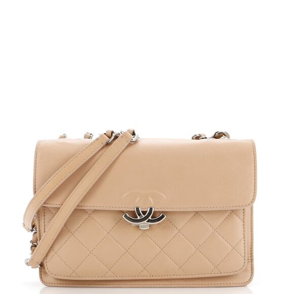 CHANEL | Bags | Chanel Cc Box Flap Bag Quilted Calfskin Small Neutral ...